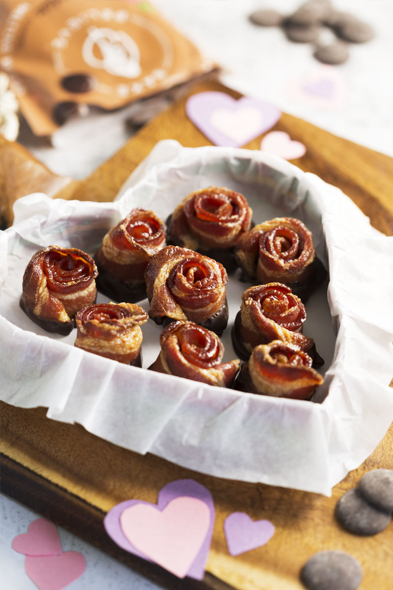 Chocolate-Dipped Bacon Roses - Bake Believe Baking Chips & Wafers